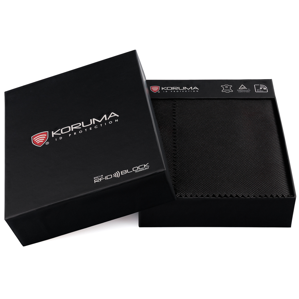 Black Leather RFID Wallet for 8-12 Cards with Coin Pocket and Hidden ...