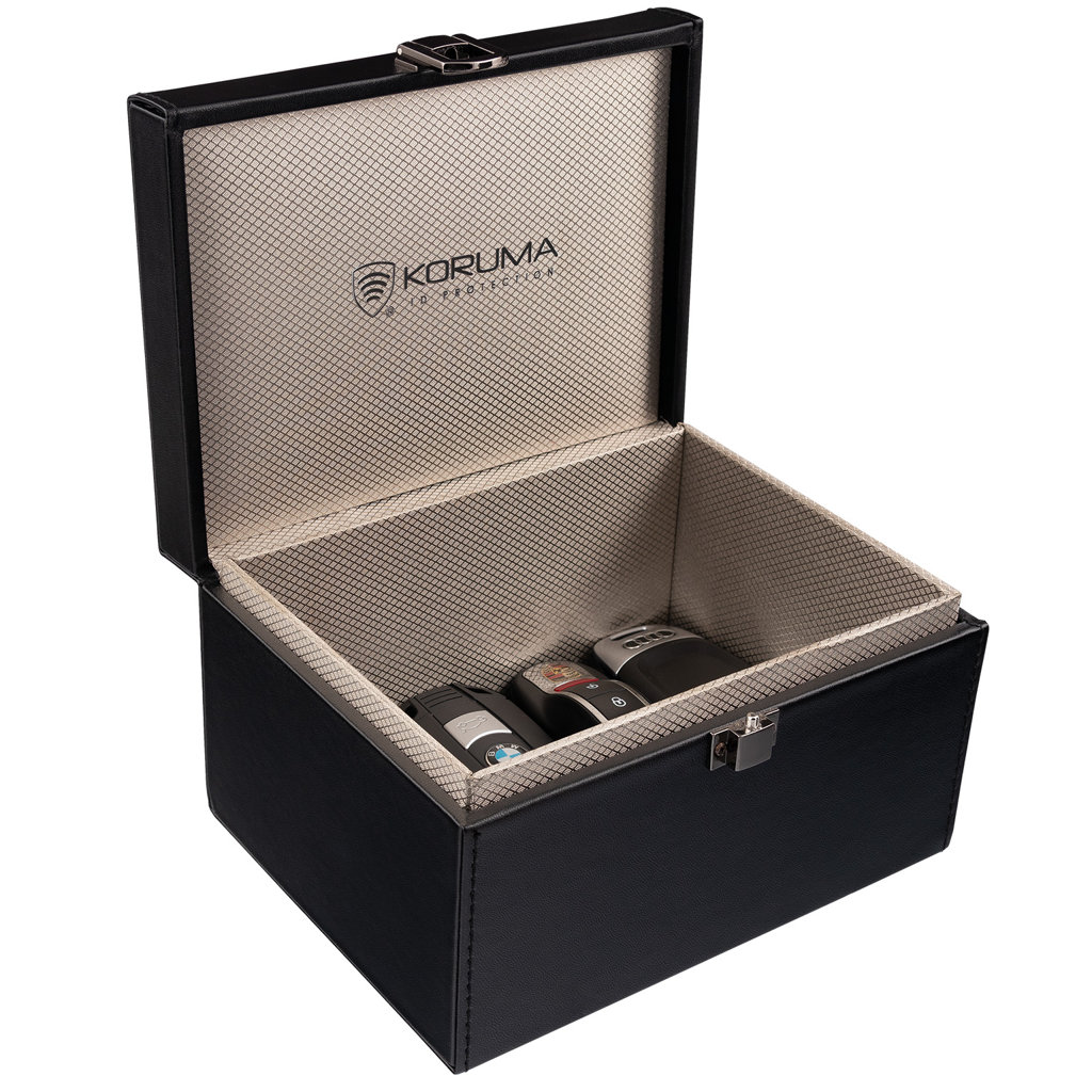 Car key Signal Blocker Box - Faraday Cage for Keyless Fobs (Black ...