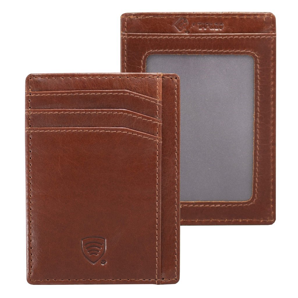 RFID Blocking Leather Credit Card Holder (Brown) | Koruma Id Protection