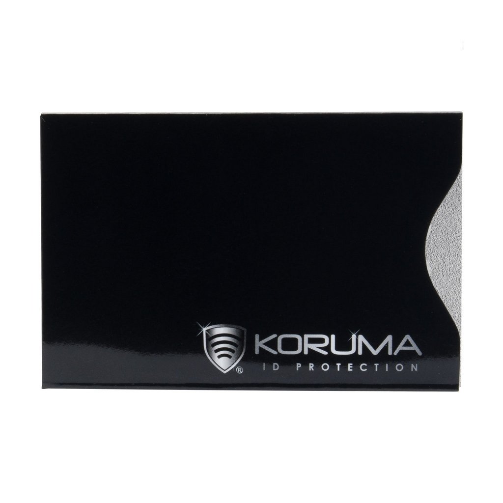 Vertical RFID blocking credit card sleeves (black with silver logo) 10 pack