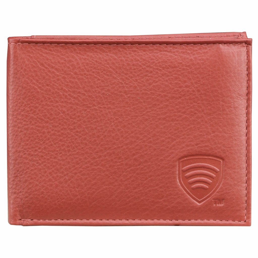 NFC blocking wallet with ID window (red bi-fold) | Koruma Id Protection